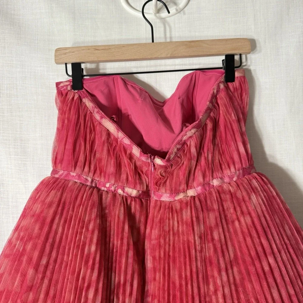 Hutch | Dresses | Hutch Lenzy Pink Tulle Pleated Strapless Mini Dress 6 ...